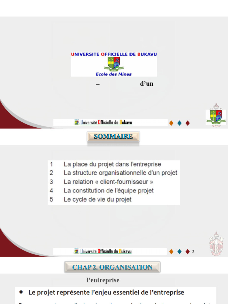 Chap 2 - Organisation Du Projet - Projet Multi - Bac1 - Emi - 090714 ...