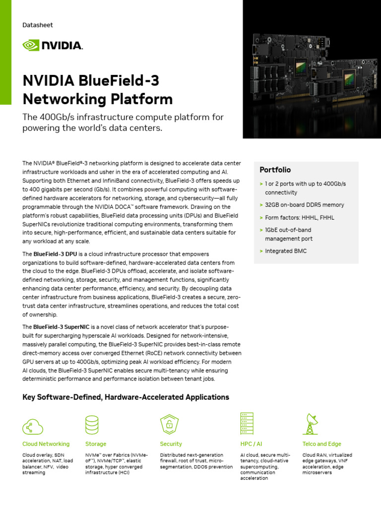 Dpu Bluefield 3 Datasheet | PDF | Computer Network | Booting