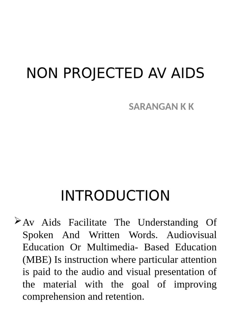 Non Projected Av Aids | PDF | Career & Growth | Art