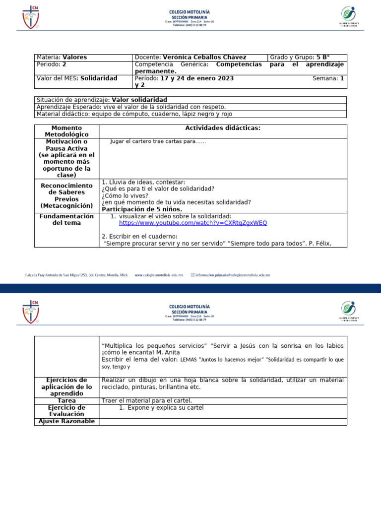 Solidari Dad | PDF | Aprendizaje | Evaluación