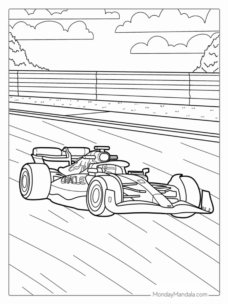 F1 Sports Race Car Coloring Page | PDF