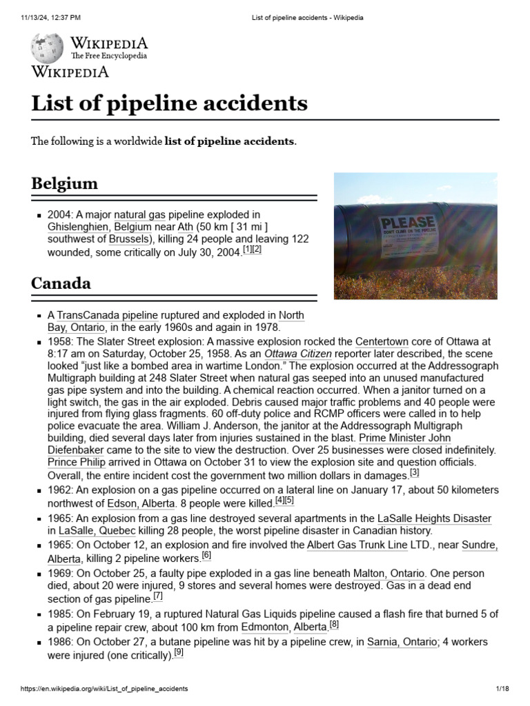 Global Pipeline Accident Overview | PDF | Natural Gas | Fossil Fuels