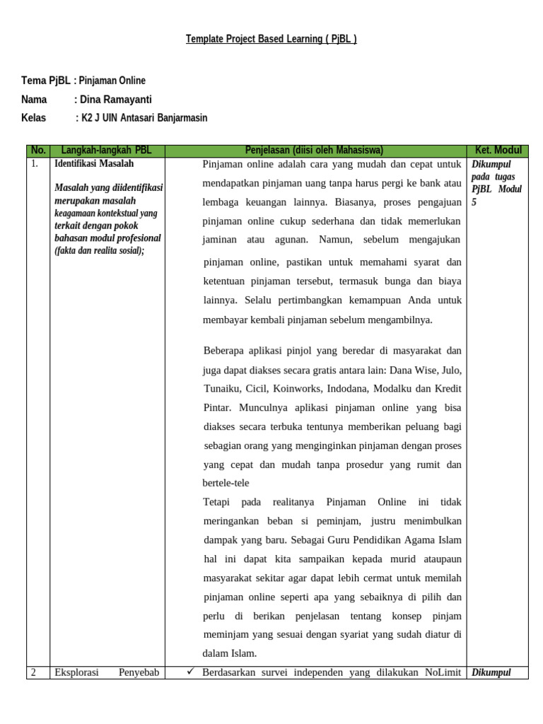 Tugas PBL | PDF | Bisnis | Pengelolaan Keuangan & Uang