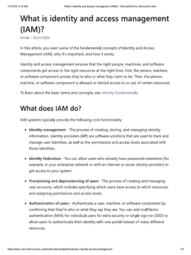 Introduction To Identity and Access Management (IAM) | PDF