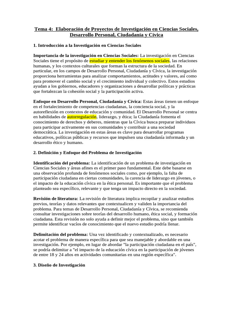 4.1 Proyectos de Investigacion en Ccss y DPCC | PDF | Estadísticas | Desarrollo personal