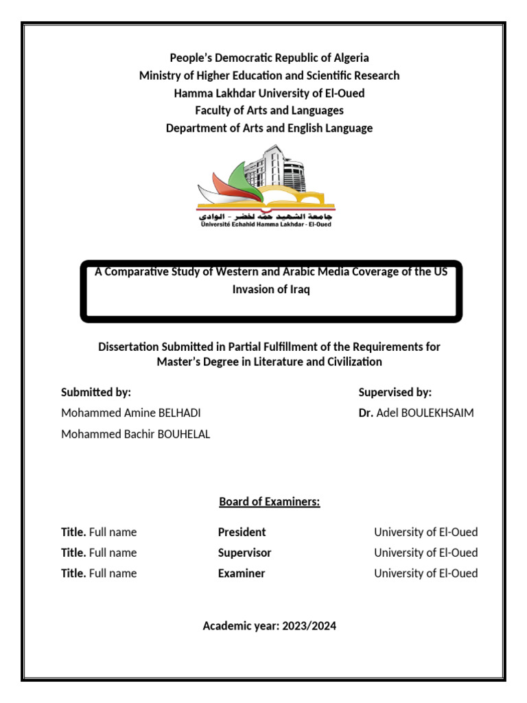 A Comparative Study of Western and Arabic Media Coverage of The US Invasion of Iraq | PDF ...