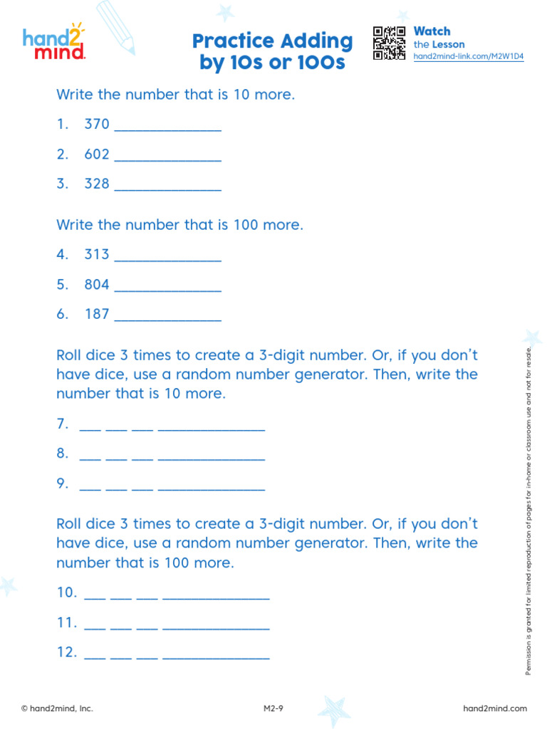Grade 2 Math Practice Adding by 10s or 100s | PDF