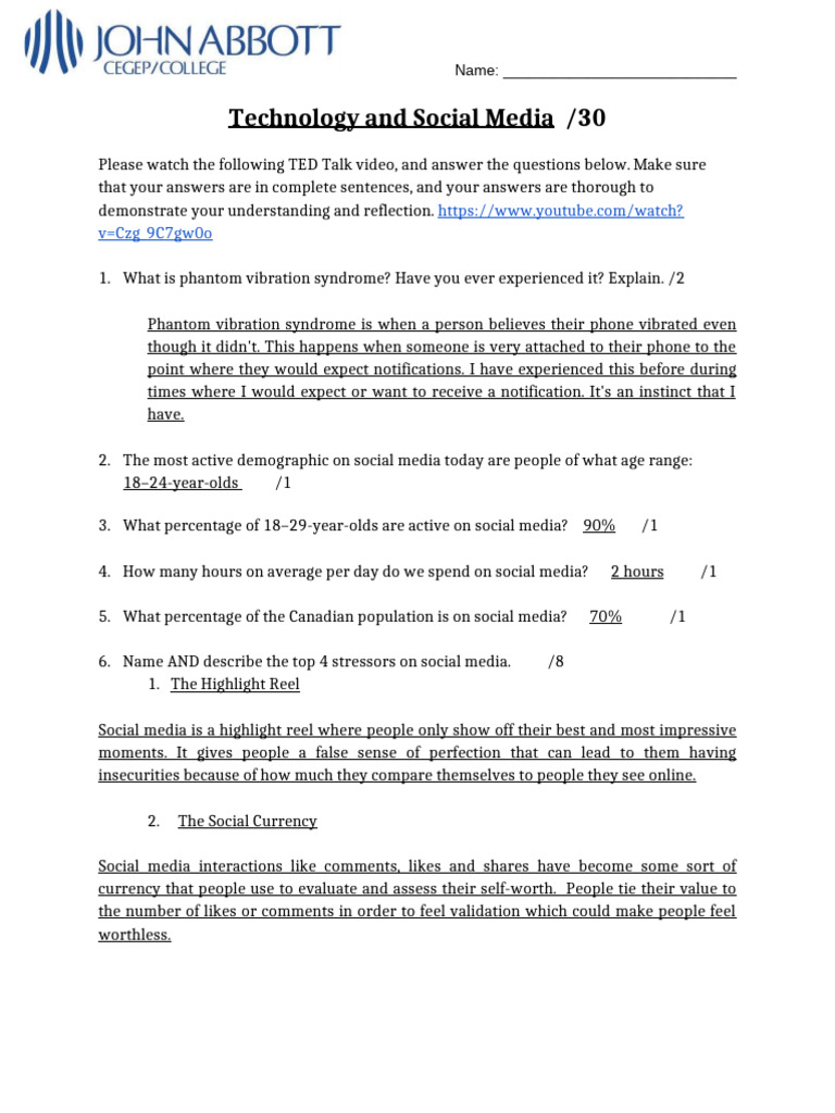 Technology and Media Assignment | PDF | Social Media | Popular Culture & Media Studies