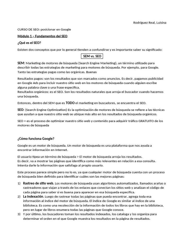 Módulo 1 - Fundamentos Del SEO ¿Qué Es El SEO? | PDF | Posicionamiento ... Módulo 1 - Fundamentos Del SEO ¿Qué Es El SEO? | PDF | Posicionamiento ...