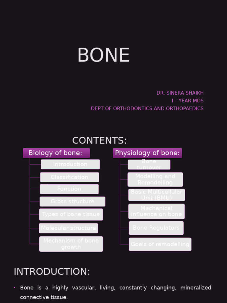 BONE Seminar 1 | PDF | Bone | Osteoblast