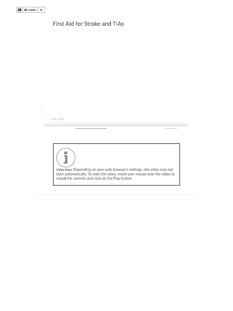 2.12 First Aid For Stroke and TIAs | PDF