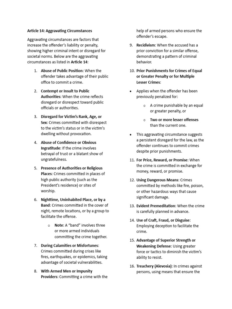 Aggravating Circumstances Case Digest | PDF | Murder | Crime & Violence