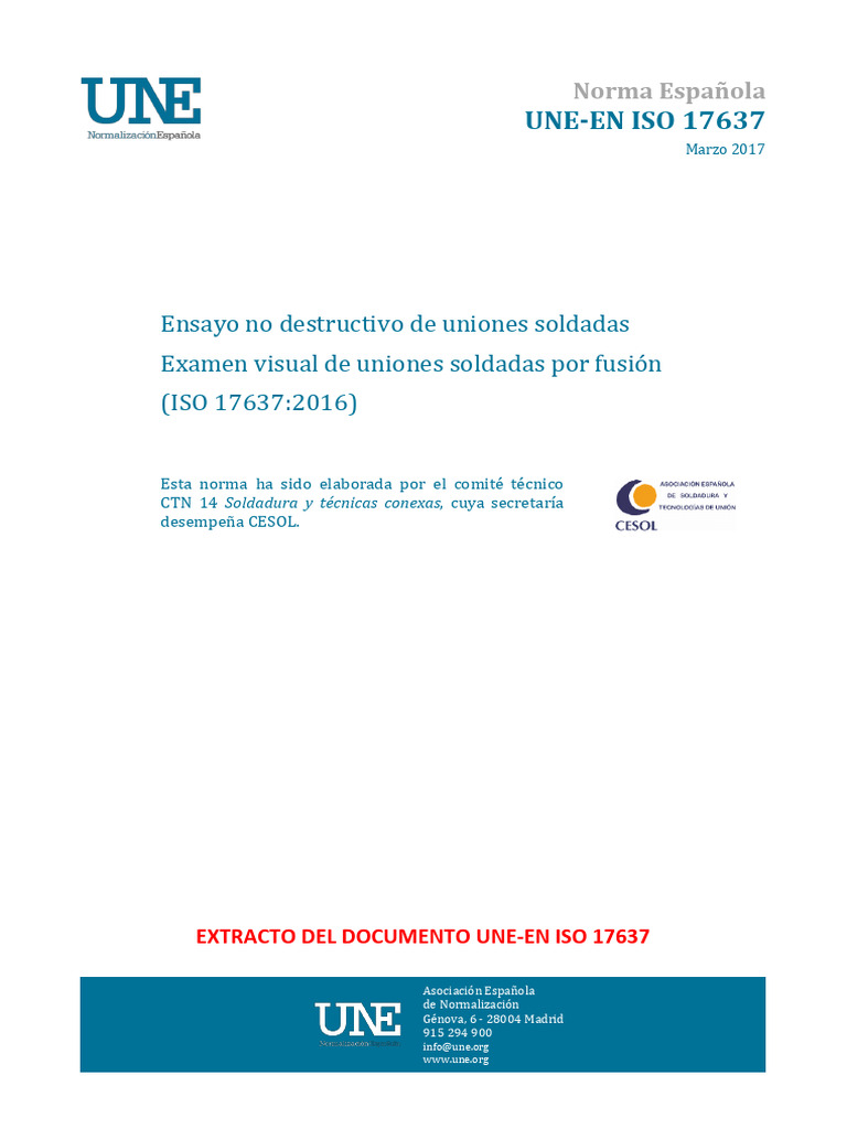 (Ex) Une-En Iso 17637 2017 | PDF