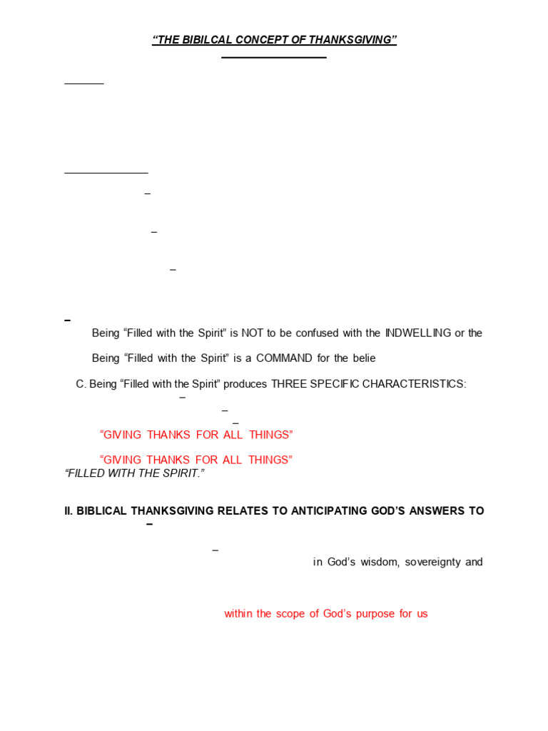 The Bibilcal Concept of Thanksgiving | PDF | Thanksgiving | Religious ...