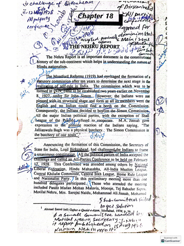 Nehru Report 1928 | PDF