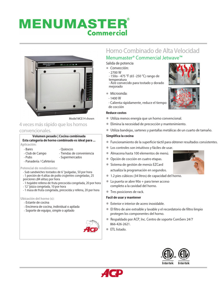 Menumaster MCE14 | PDF | Cocina