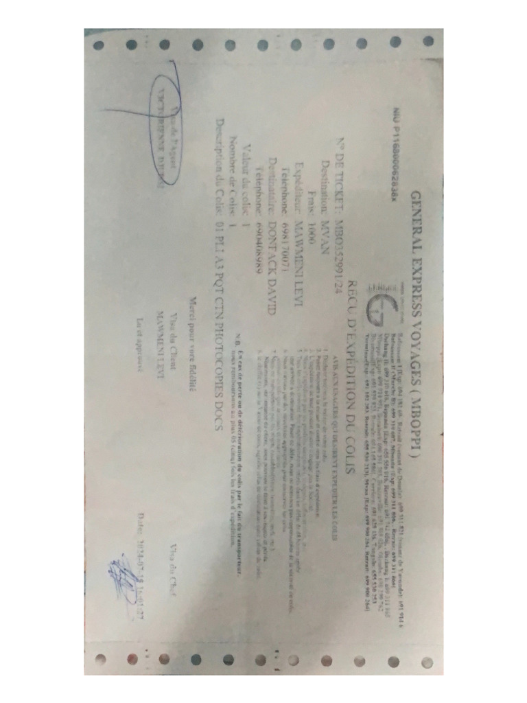 Recu D'expédition Du Colis | PDF