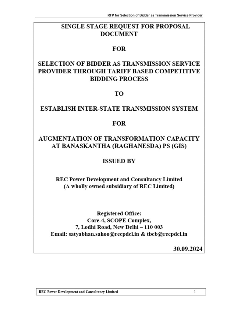 RFP Banaskantha | PDF | Request For Proposal | Electrical Substation