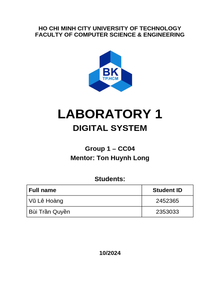 LAB 1 | PDF | Digital Electronics | Computing