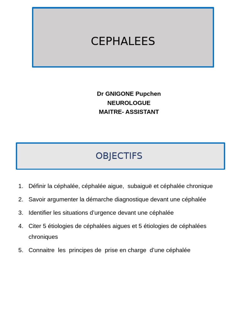 Comprendre les céphalées : types et diagnostics | PDF | Céphalée | Douleur