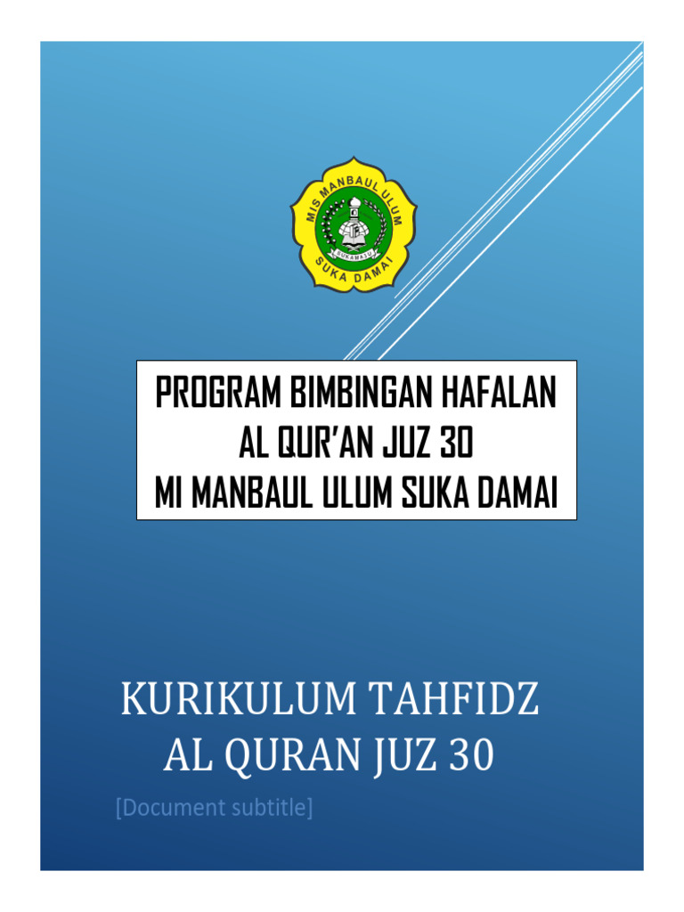Kurikulum Tahfidz Juz 30 MI Manbaul Ulum | PDF | Teknologi & Rekayasa