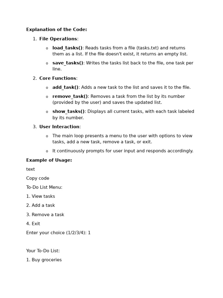 Explanation of The Code | PDF