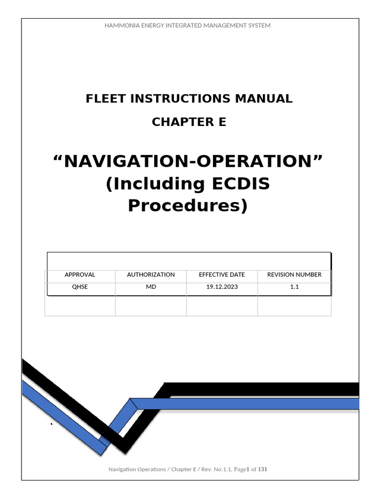 FIM Chapter E Navigational Operations | PDF | Navigation | Ships