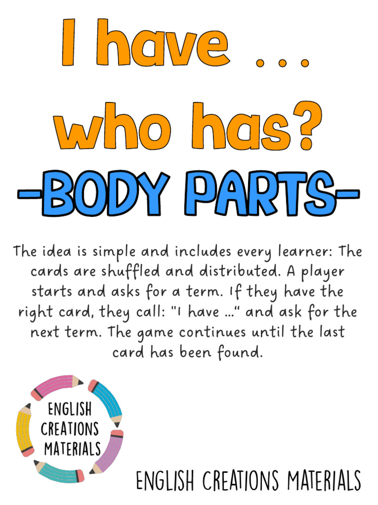 BODYPARTSihavewhohas EnglishCreationsMaterials | PDF