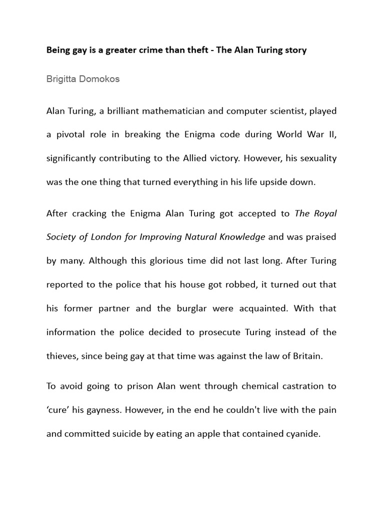 The Alan Turing Assignment Pdf 