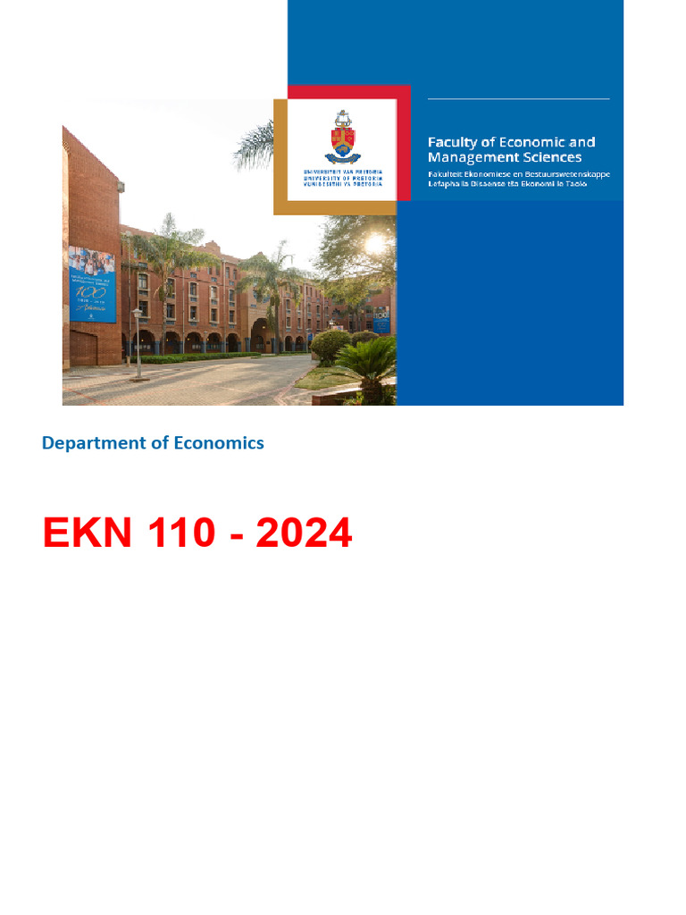 EKN 110 Course Overview and Guidelines | PDF | Economics | Microeconomics
