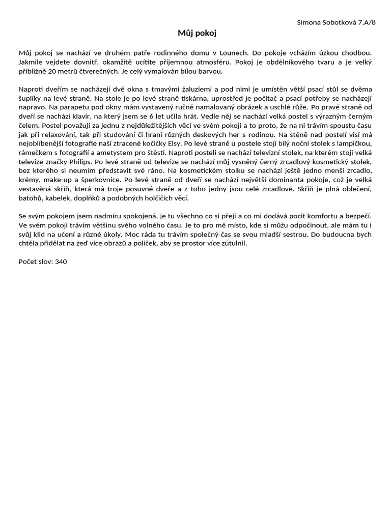 Srbek Sloh - Popis Pokoje | PDF