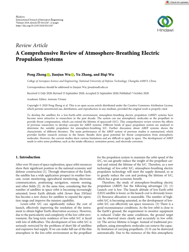 International Journal of Aerospace Engineering - 2020 - Zheng - A ...