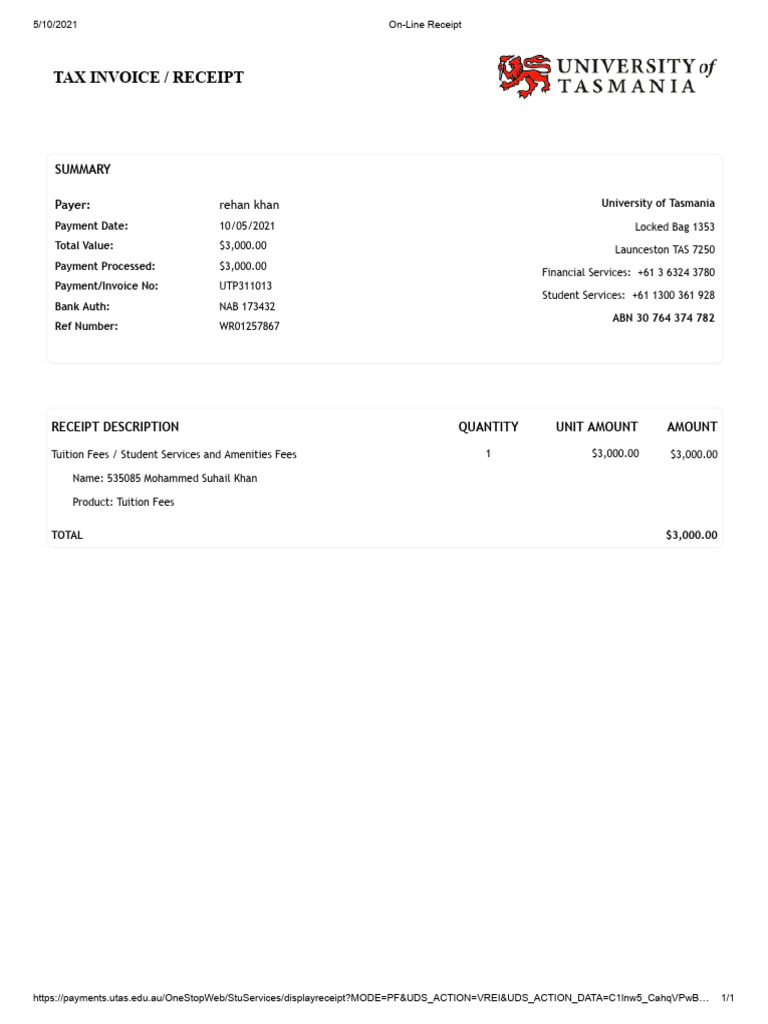 On-Line Receipt | PDF