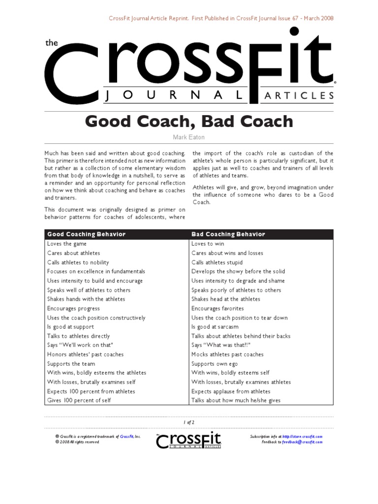 67 08 Good Bad Coach | PDF