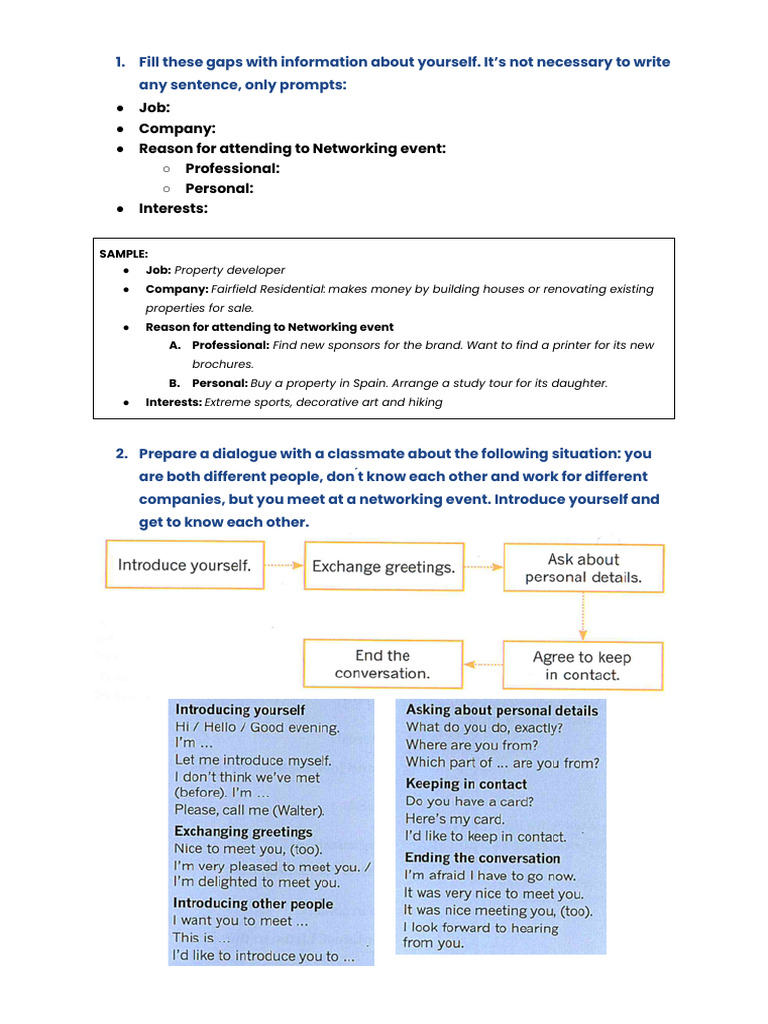 B1 BR Unit 1 - Speaking Practice | PDF | Career & Growth