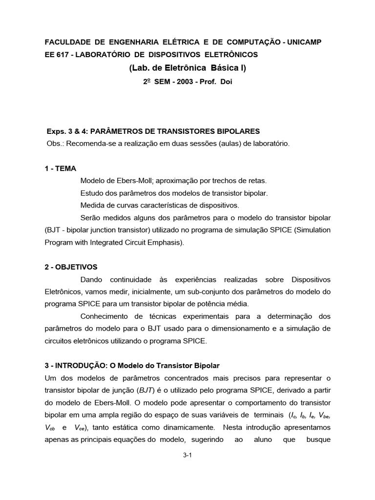 Exp3 4 | PDF | Eletrônicos | Transistor