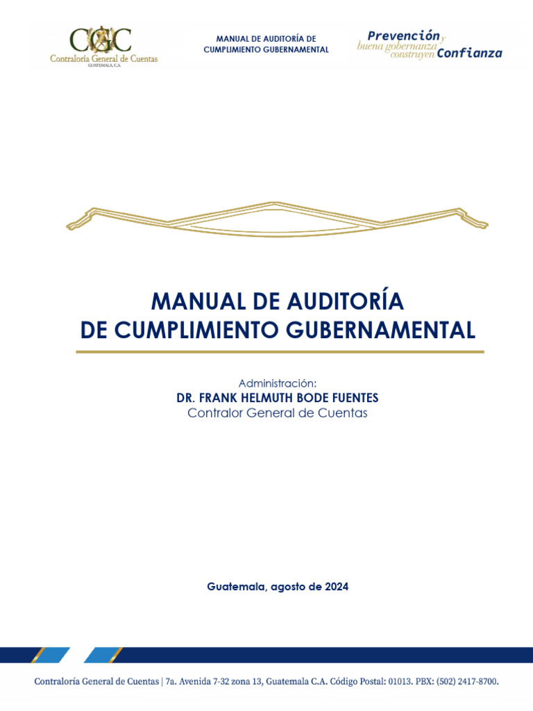 Manual de Auditoria de Cumplimiento Gubernamental y Sus Guias | PDF | Auditoría | Contralor