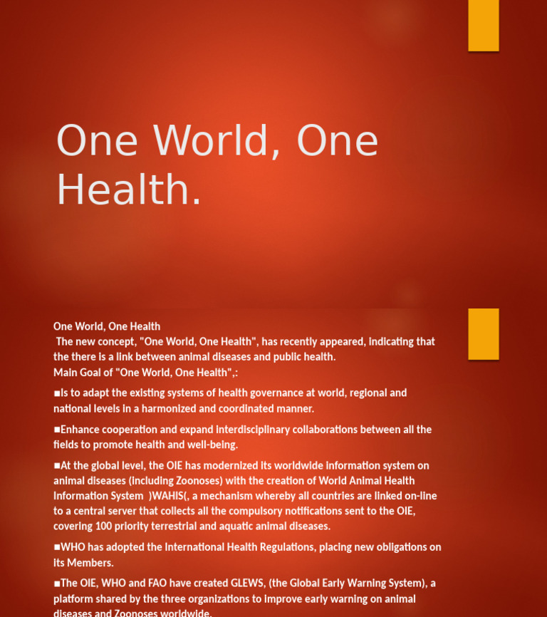 One World, One Health | PDF | Science & Mathematics