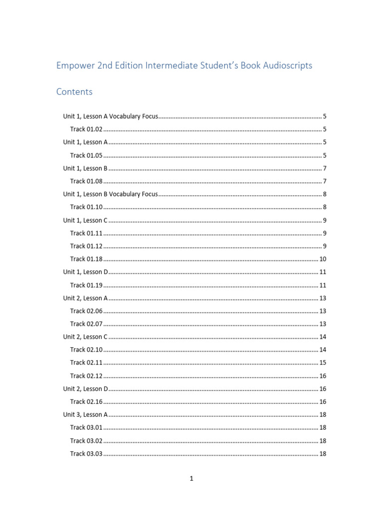 Empower Second Edition Intermediate Student's Book Audio Scripts | PDF | Skill | Extraversion ...