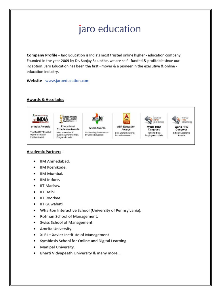 Company Profile & Job Description | PDF | Business