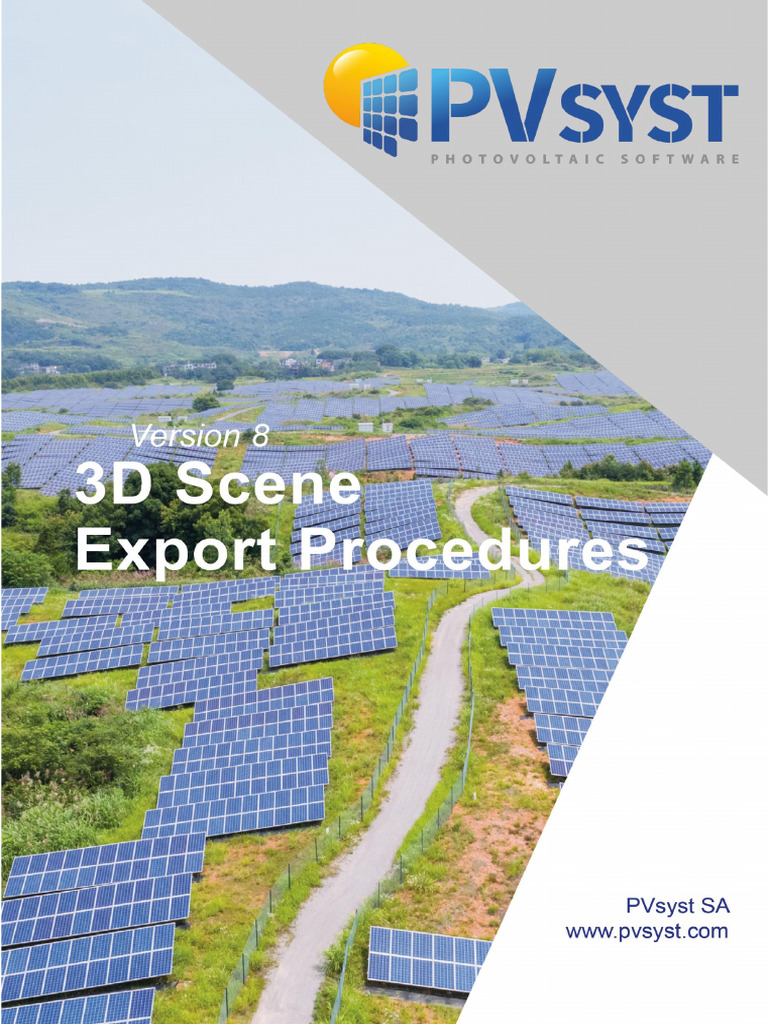 Pvsyst Tutorial v8 Export 3d Scene To Pvsyst en | PDF | Sketch Up | 3 D Computer Graphics