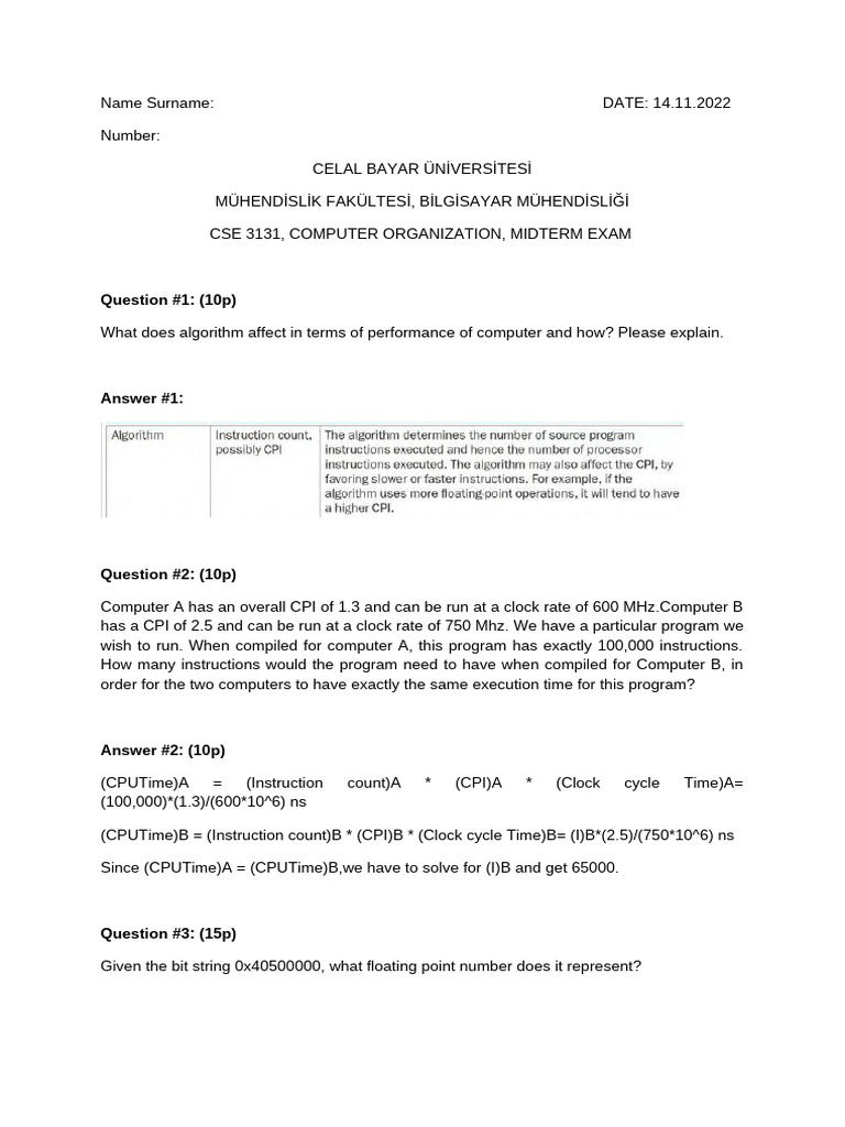 Midterm Questions Answers | PDF | Central Processing Unit | Pointer ... Midterm Questions Answers | PDF | Central Processing Unit | Pointer ...