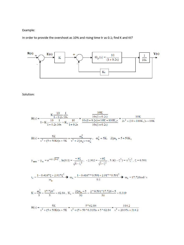 Example For 2nd Order Systems | PDF | Science & Mathematics ...