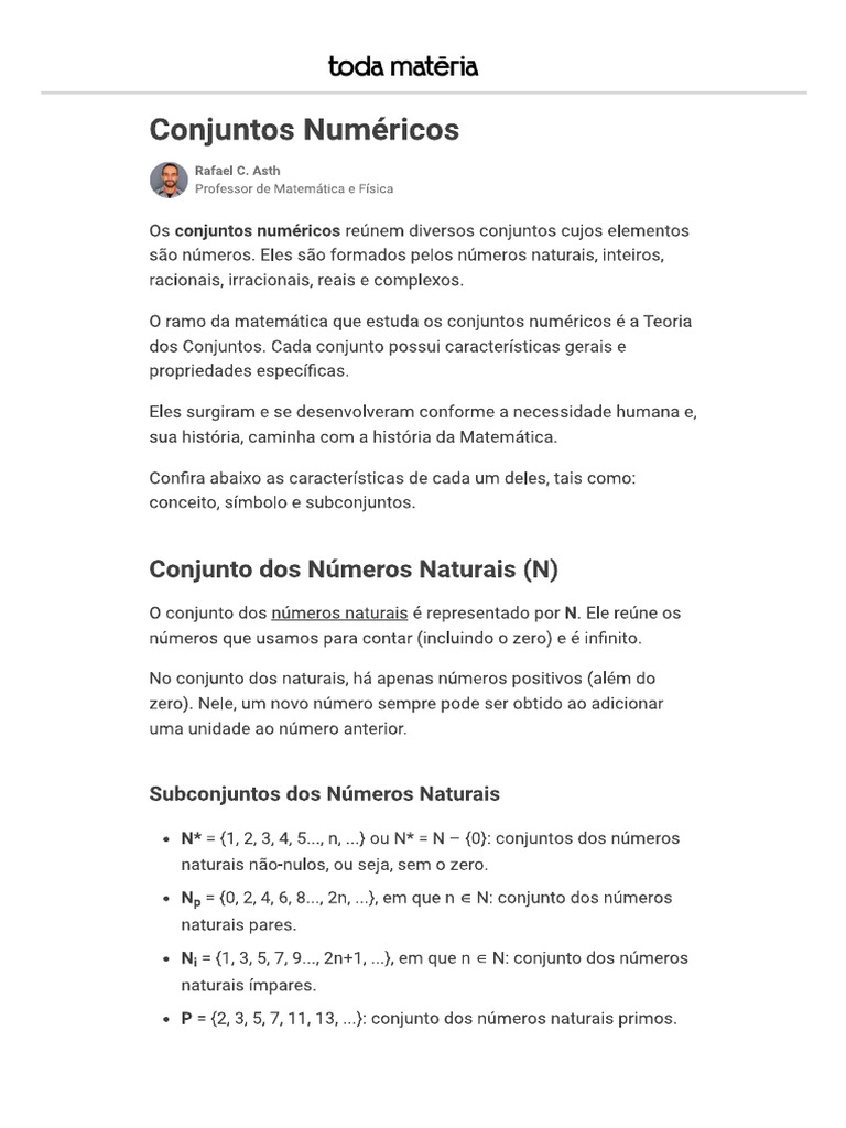 Conjuntos Numéricos | PDF