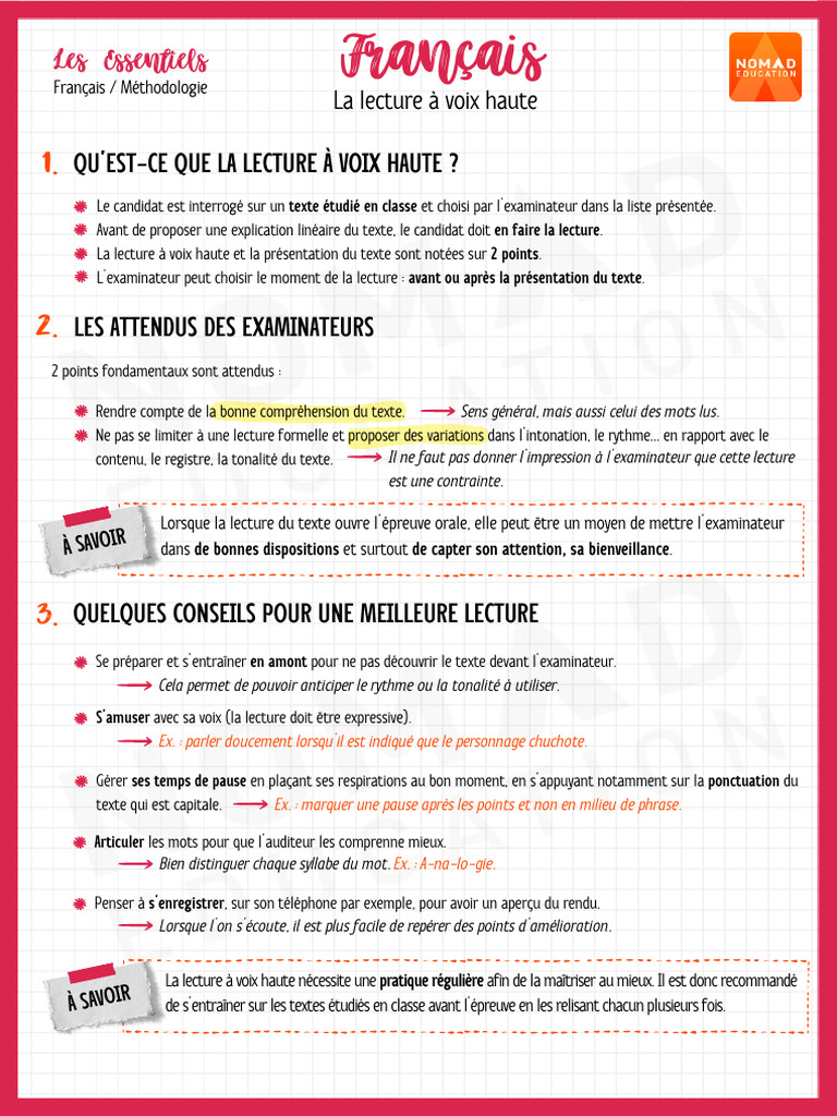 Conseils pour la lecture à voix haute | PDF | Langue française ...