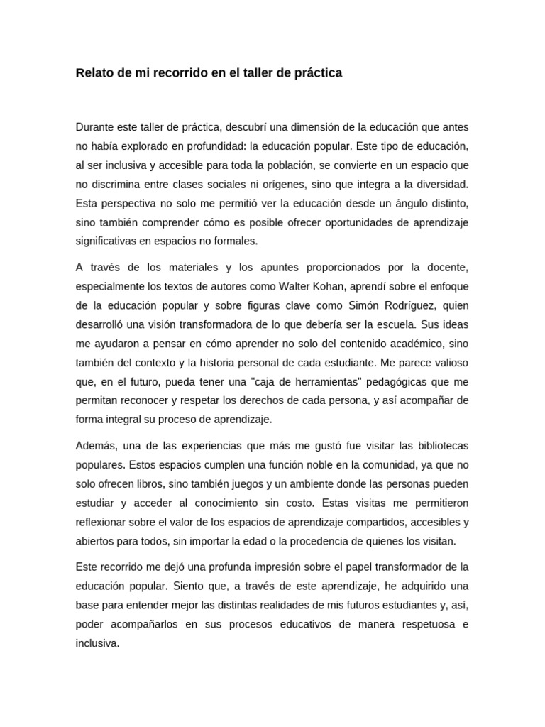 Reflexiones Finales | PDF | Maestros | Enseñando