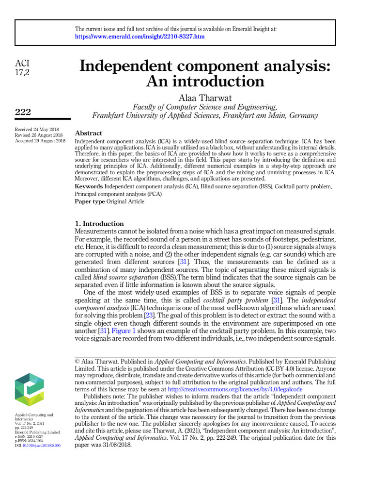 Ica | PDF | Principal Component Analysis | Eigenvalues And Eigenvectors