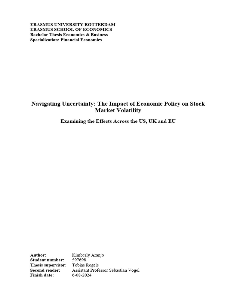 KimberlyAranjo 597698 Thesis | PDF | Coefficient Of Determination | Vix
