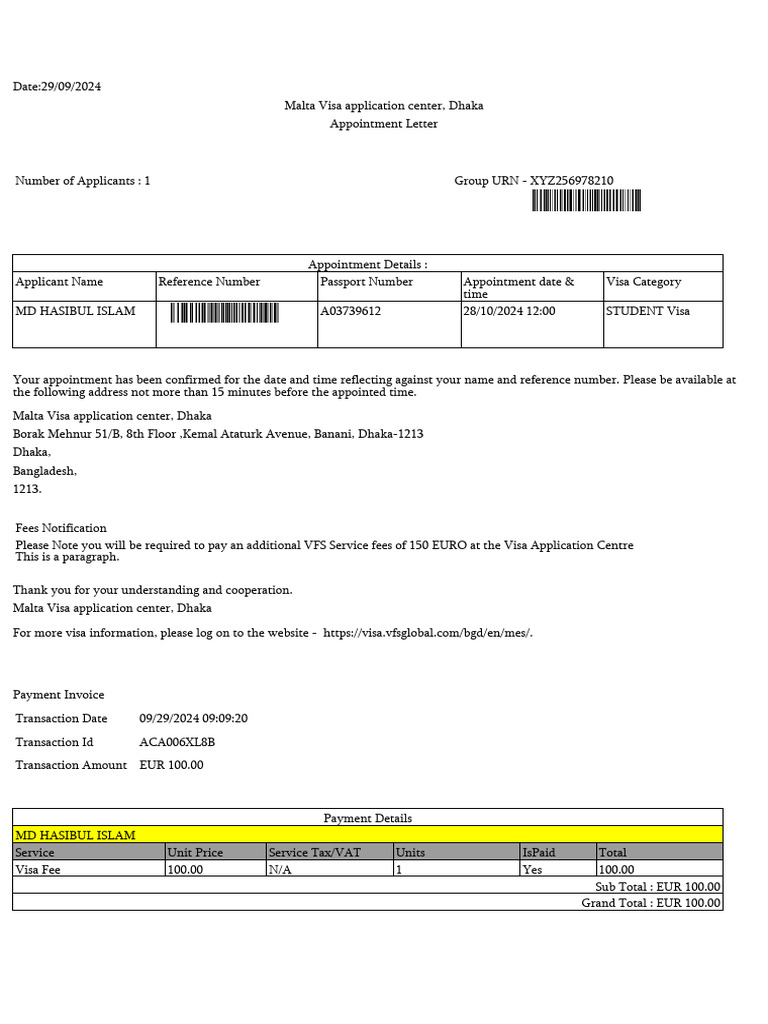 MD Hasibul Islam Appointment | PDF