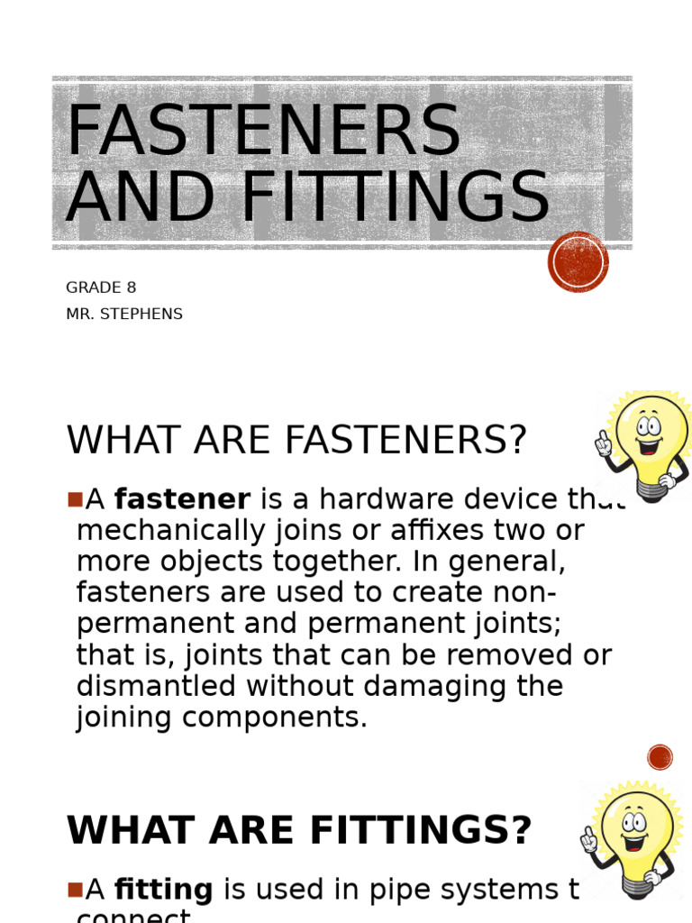 Overview of Fasteners and Fittings | PDF | Screw | Nut (Hardware)